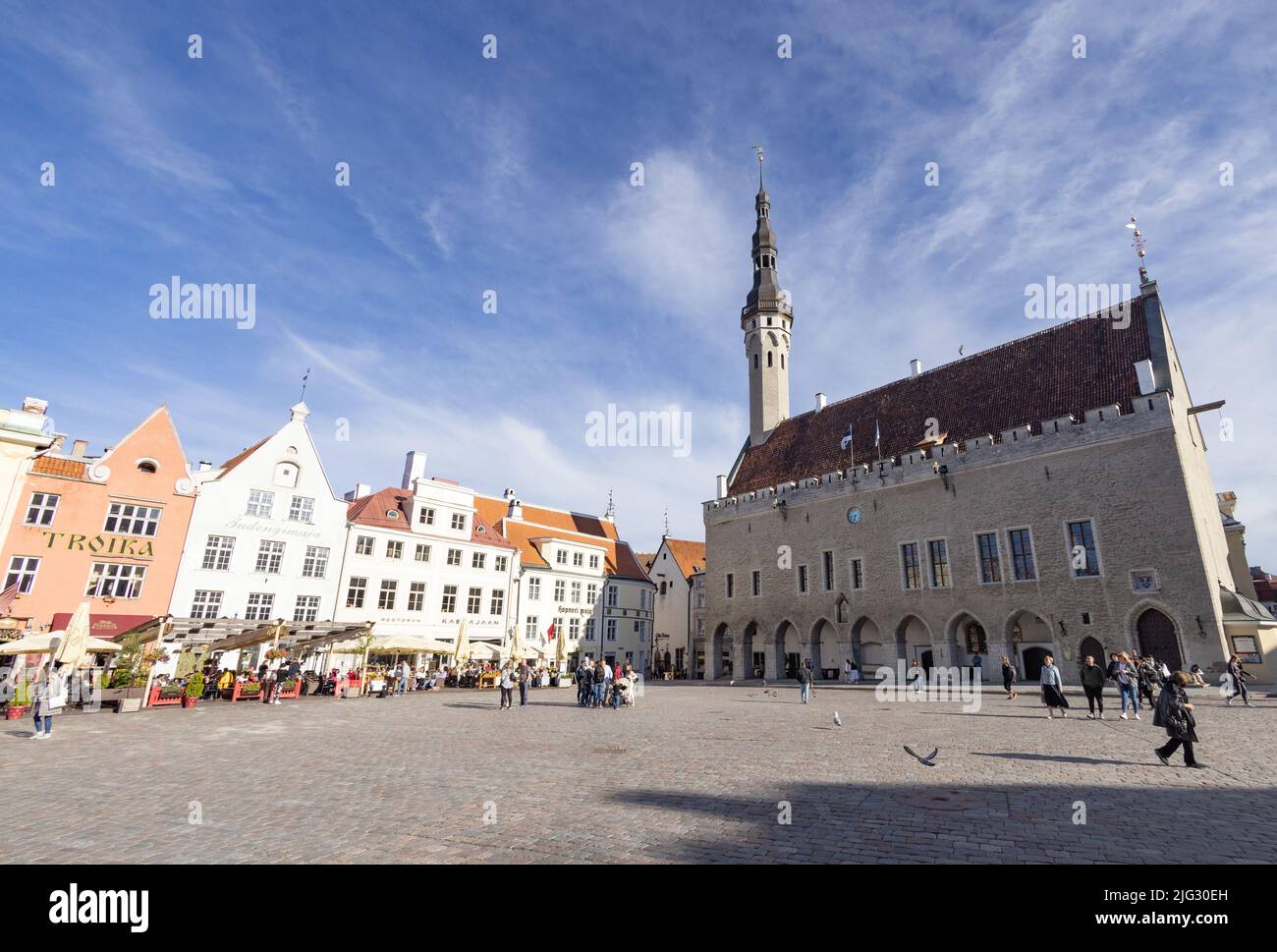 Tallinn Estonia town Hall, a 14th century gothic architecture medieval ...