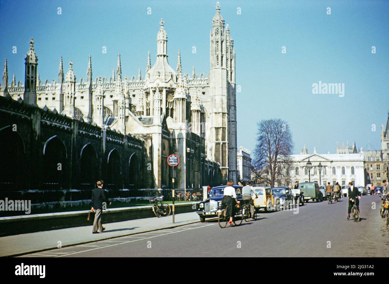 People and vehicles on King's Parade, King's College, University of ...