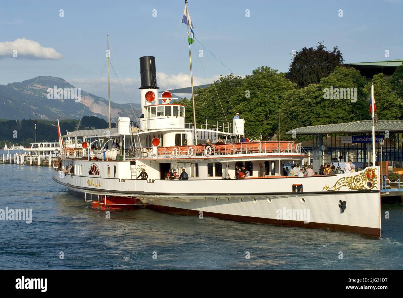 Paddle Wheel Steam Ship at the Lake Lucerne, Switzerland, Lucerne Stock ...