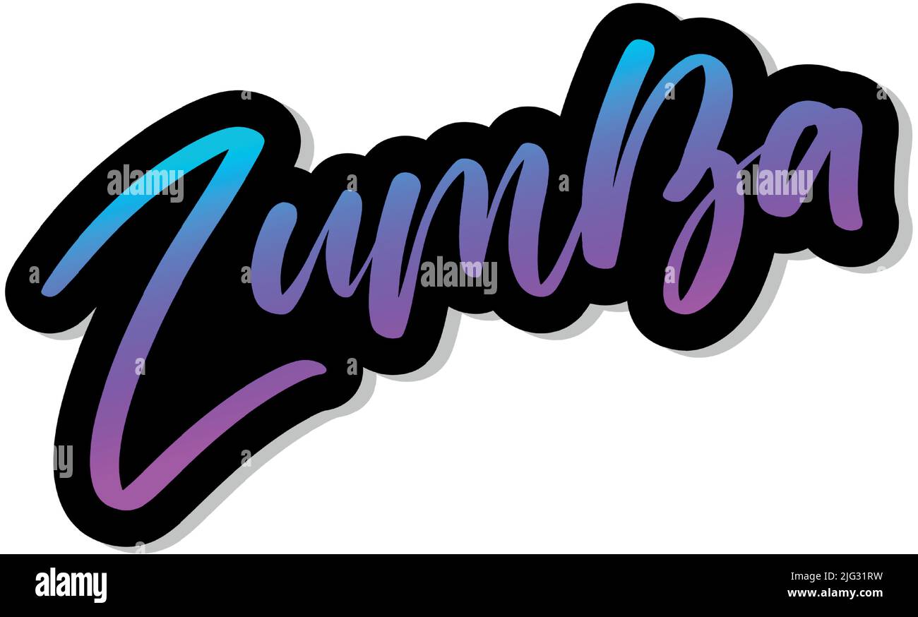 Zumba dance studio text. Calligraphy word banner design. Aerobic ...