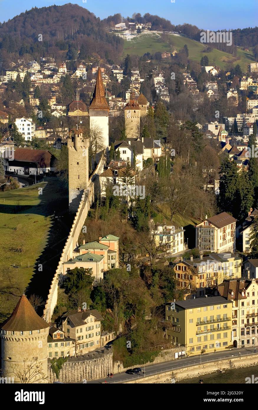 Historical Museggmauer of Lucerne, Switzerland, Lucerne Stock Photo - Alamy