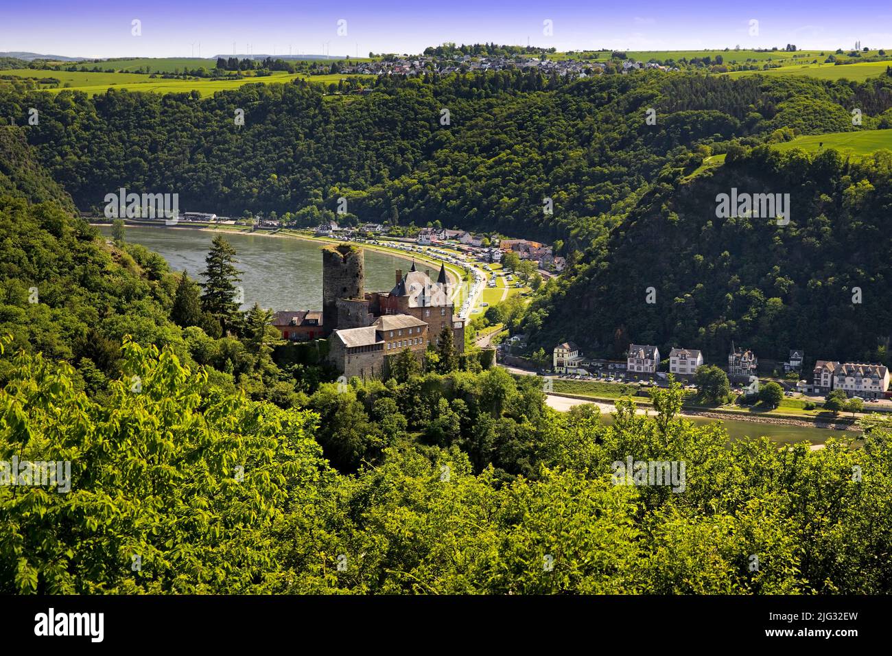 Rhine Valley with Katz Castle, Patersberg, UNESCO World Heritage Upper ...