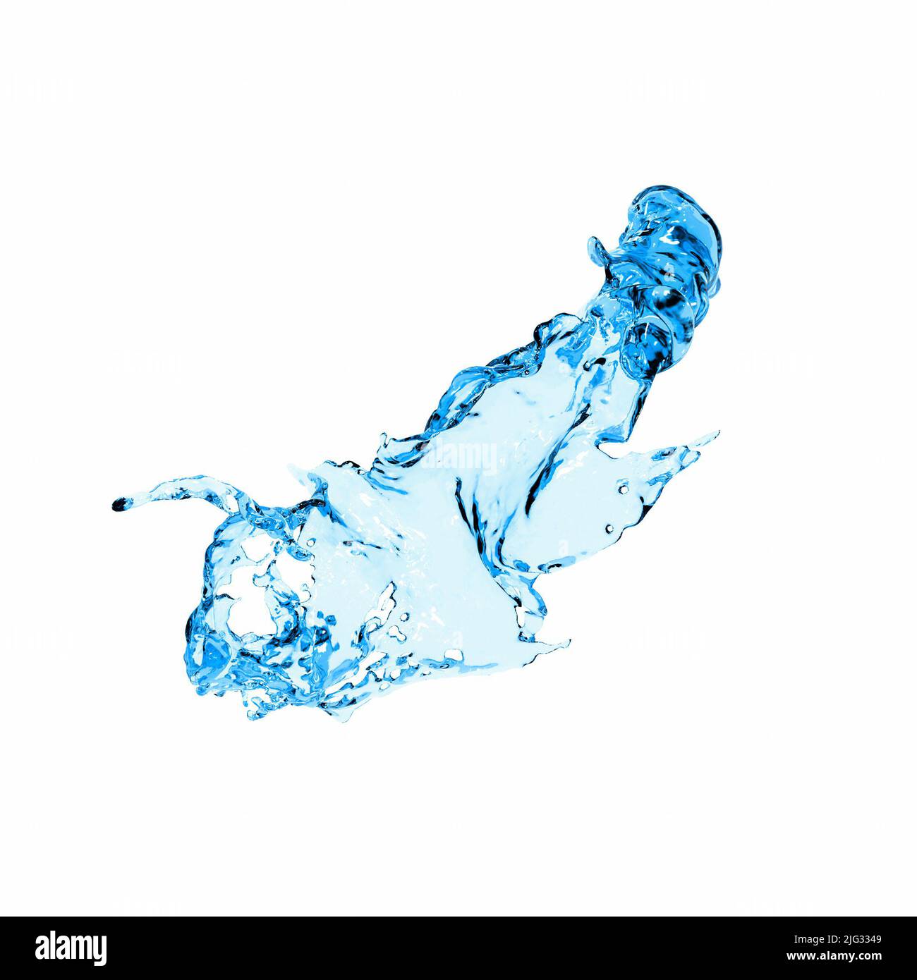 3D Rendering of Abstract Clear water Splash on White Background Stock ...