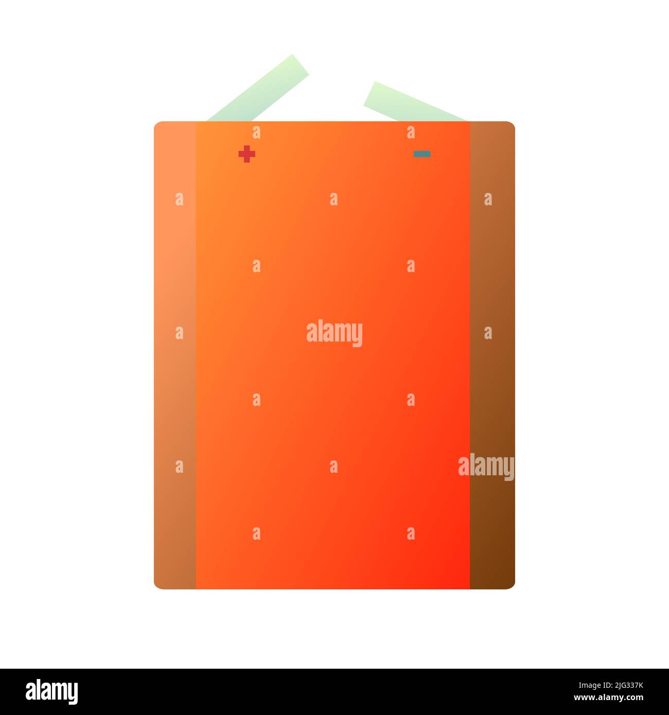 Battery Energy source. Square Electricity accumulator. Galvanic cell ...