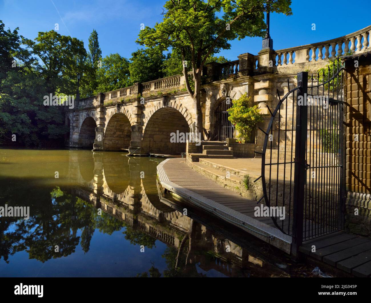 A tranquil scene by Magdalen Bridge over the River Cherwell at Oxford ...