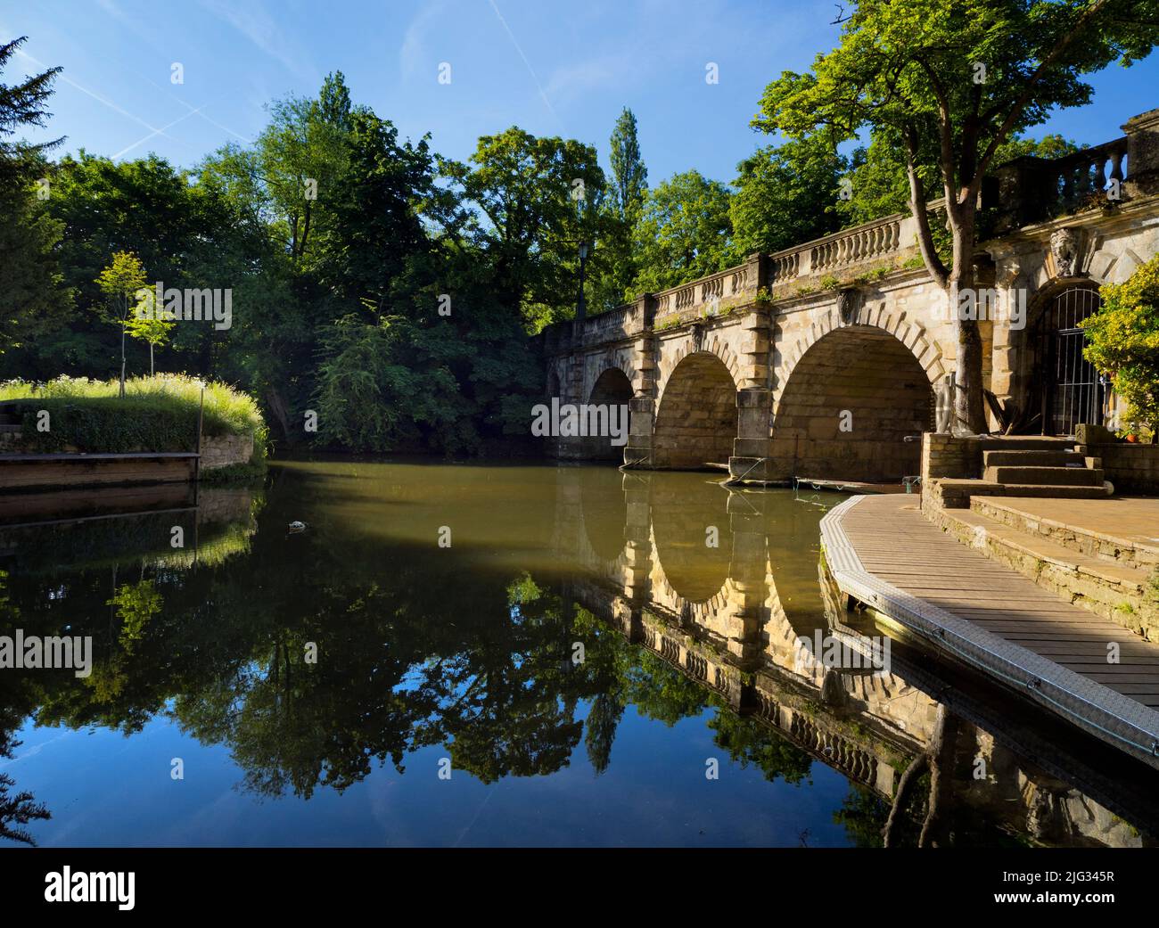 A tranquil scene by Magdalen Bridge over the River Cherwell at Oxford ...