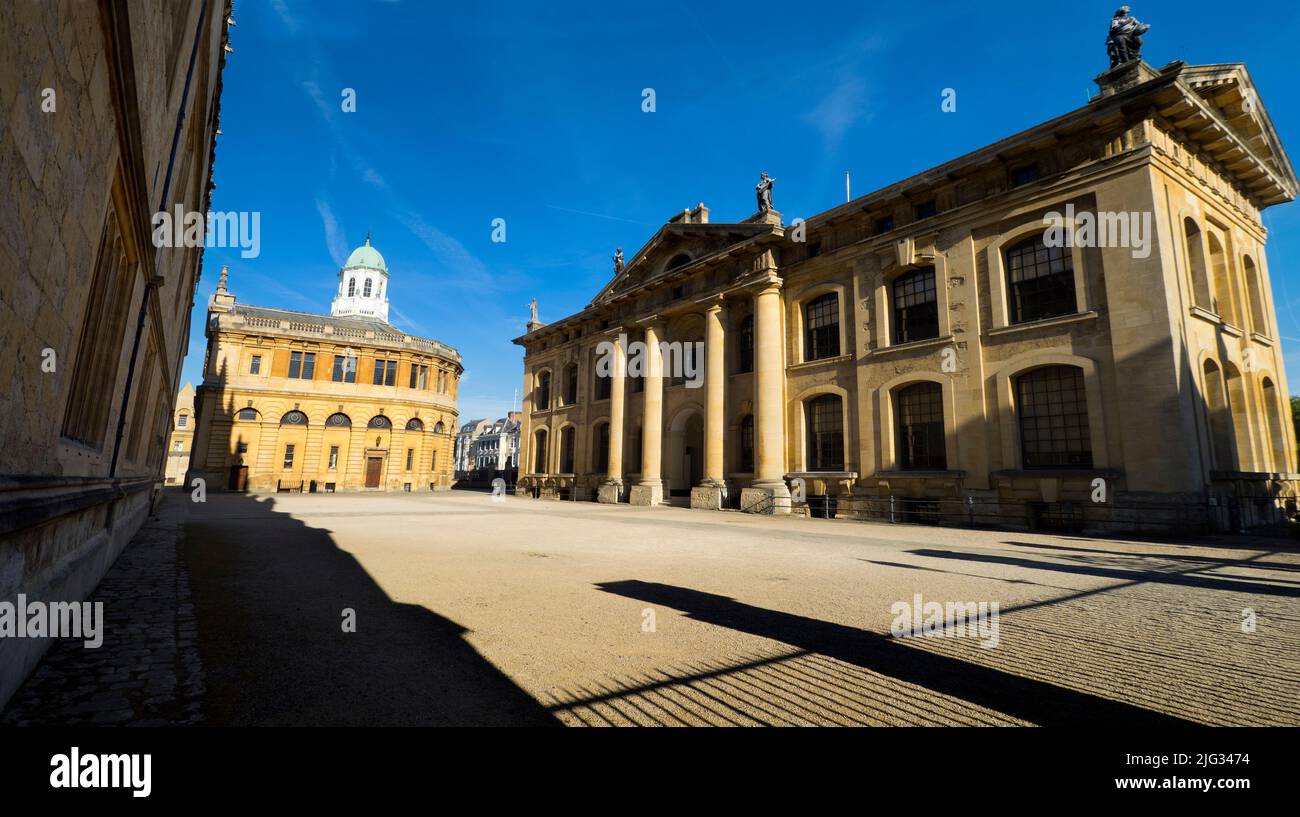 Three famous classical buildings in the heart of Oxford- the Sheldonian ...