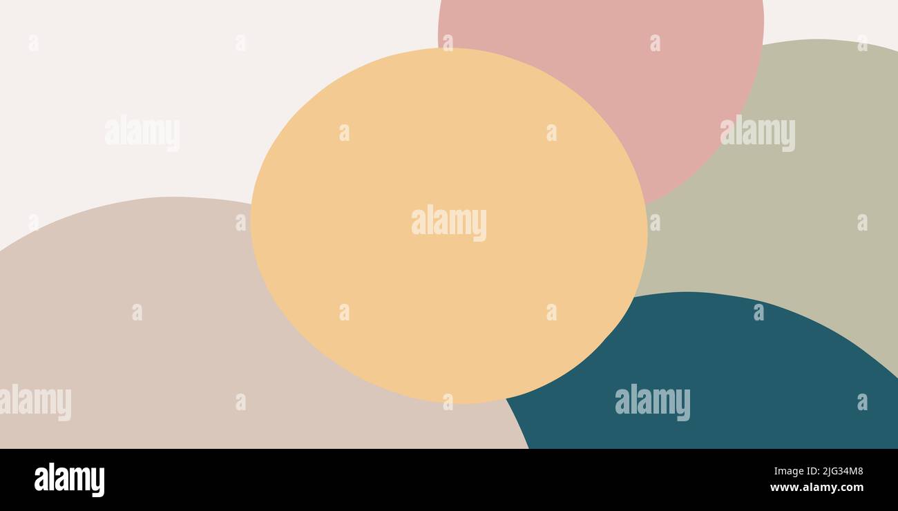 Abstract organic rounded shapes background. Hand drawn neutral colors ...