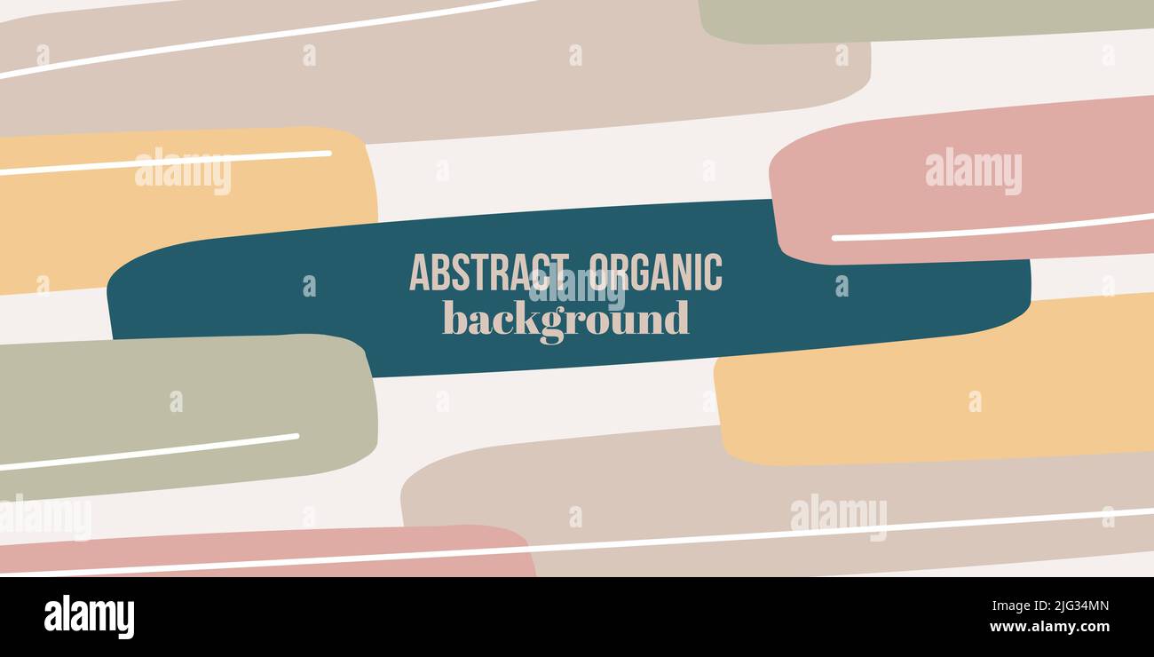 Abstract organic rectangle shapes background. Hand drawn neutral colors ...