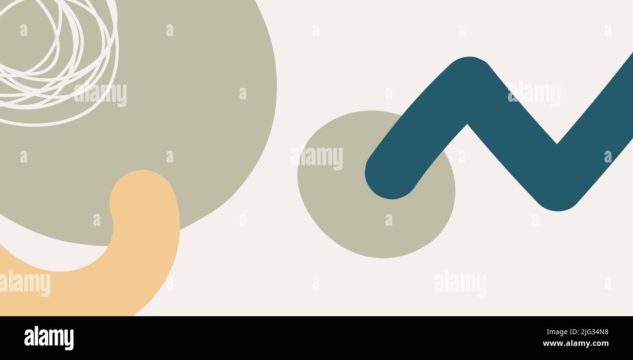 Abstract organic rounded shapes background. Hand drawn neutral colors ...