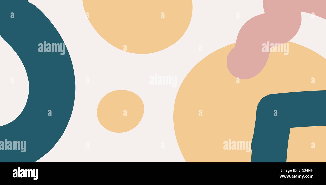 Abstract organic rounded shapes background. Hand drawn neutral colors ...