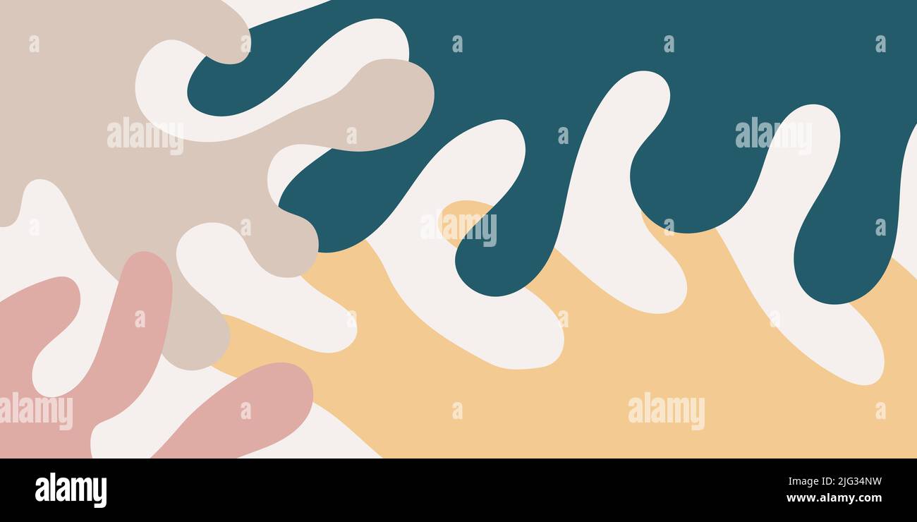 Abstract organic rounded shapes background. Hand drawn neutral colors ...