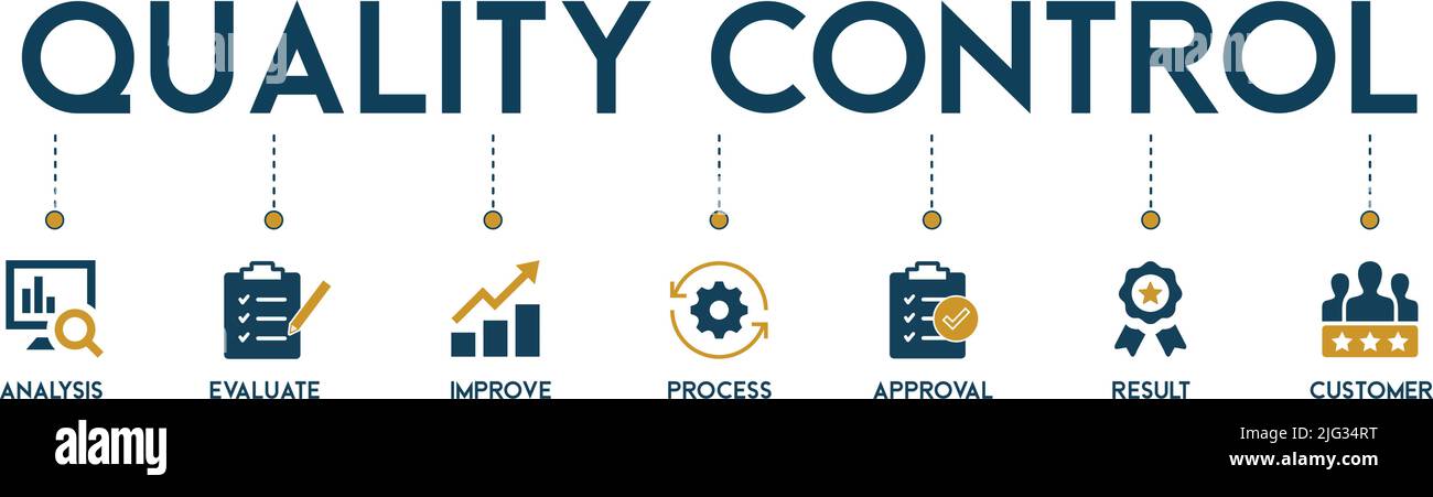 Quality control banner web icon vector illustration concept for product ...