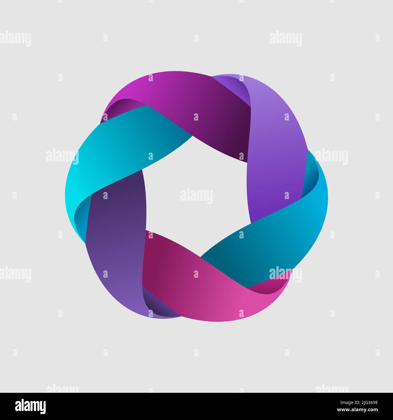 Colorful intertwined circle logo. Multicolored business corporate ...