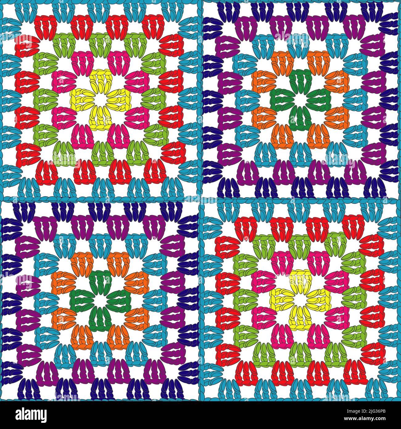 Texture of crocheted fabric. Square element vector Stock Vector Image ...