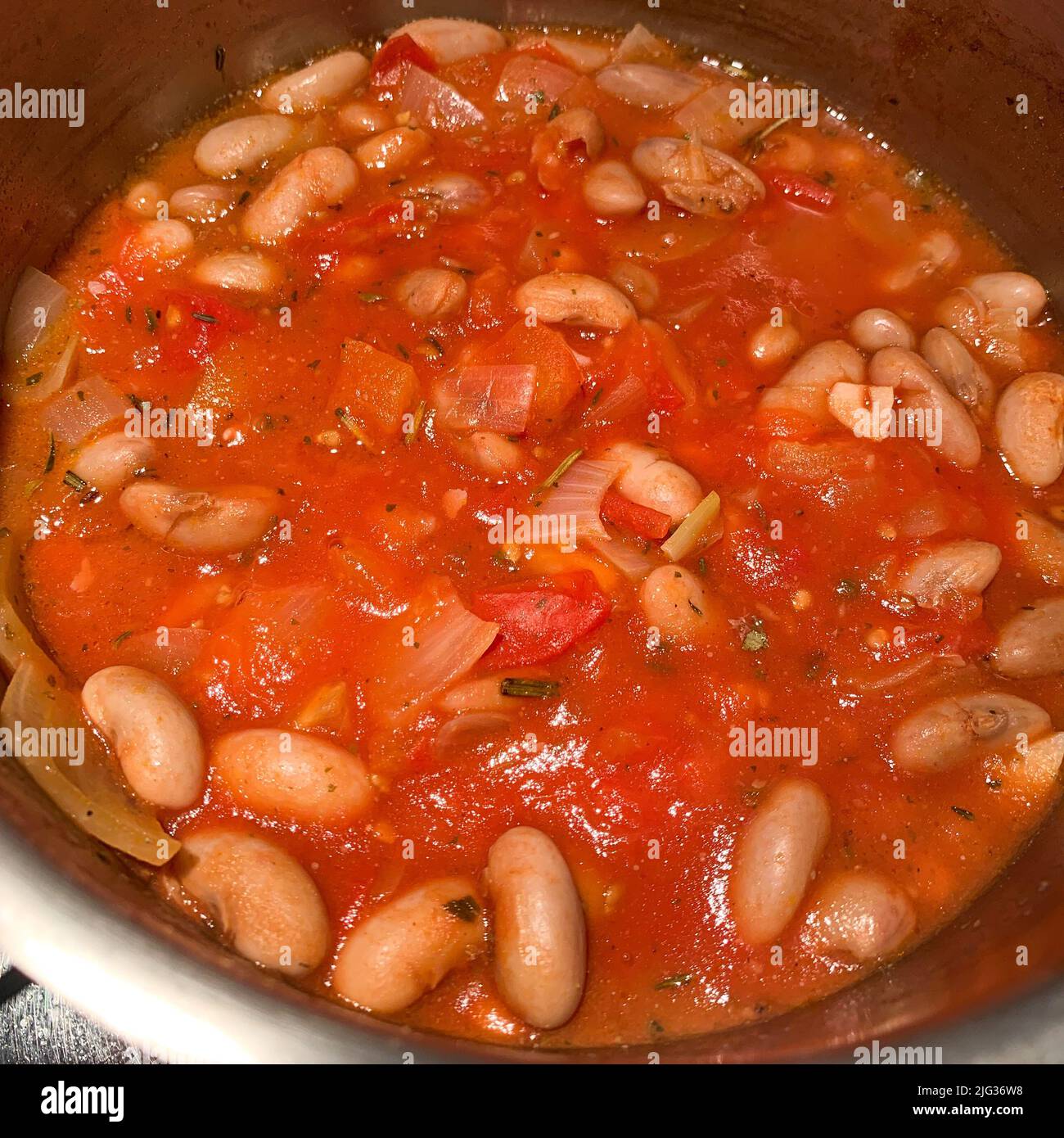 Beans cooked in tomato sauce, Lyon, France Stock Photo - Alamy