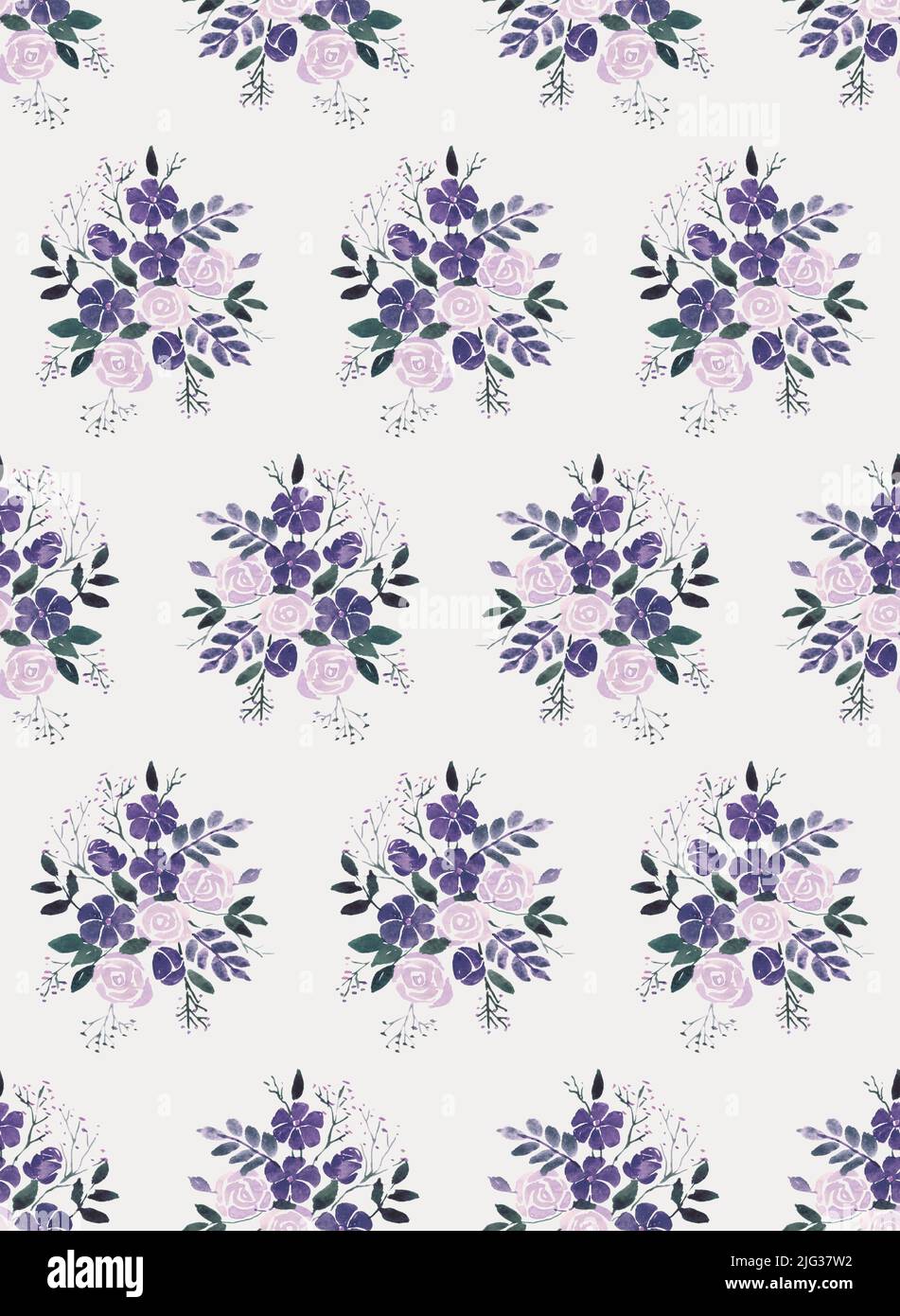 Watercolour florals seamless pattern hi-res stock photography and ...
