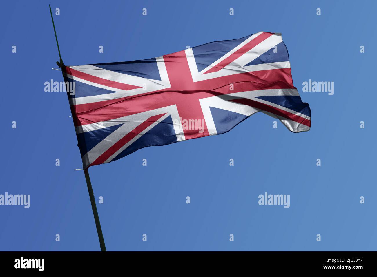Waving the flag of the United Kingdom. Illustration of a European ...