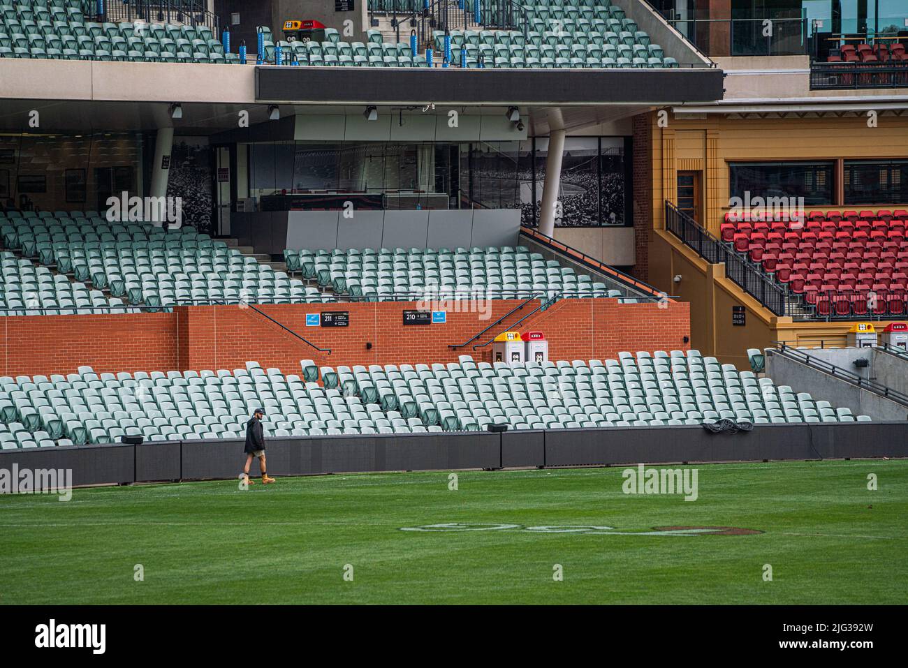 7 July 2022: Empty spectator stand at the Adelaide oval Stock Photo - Alamy