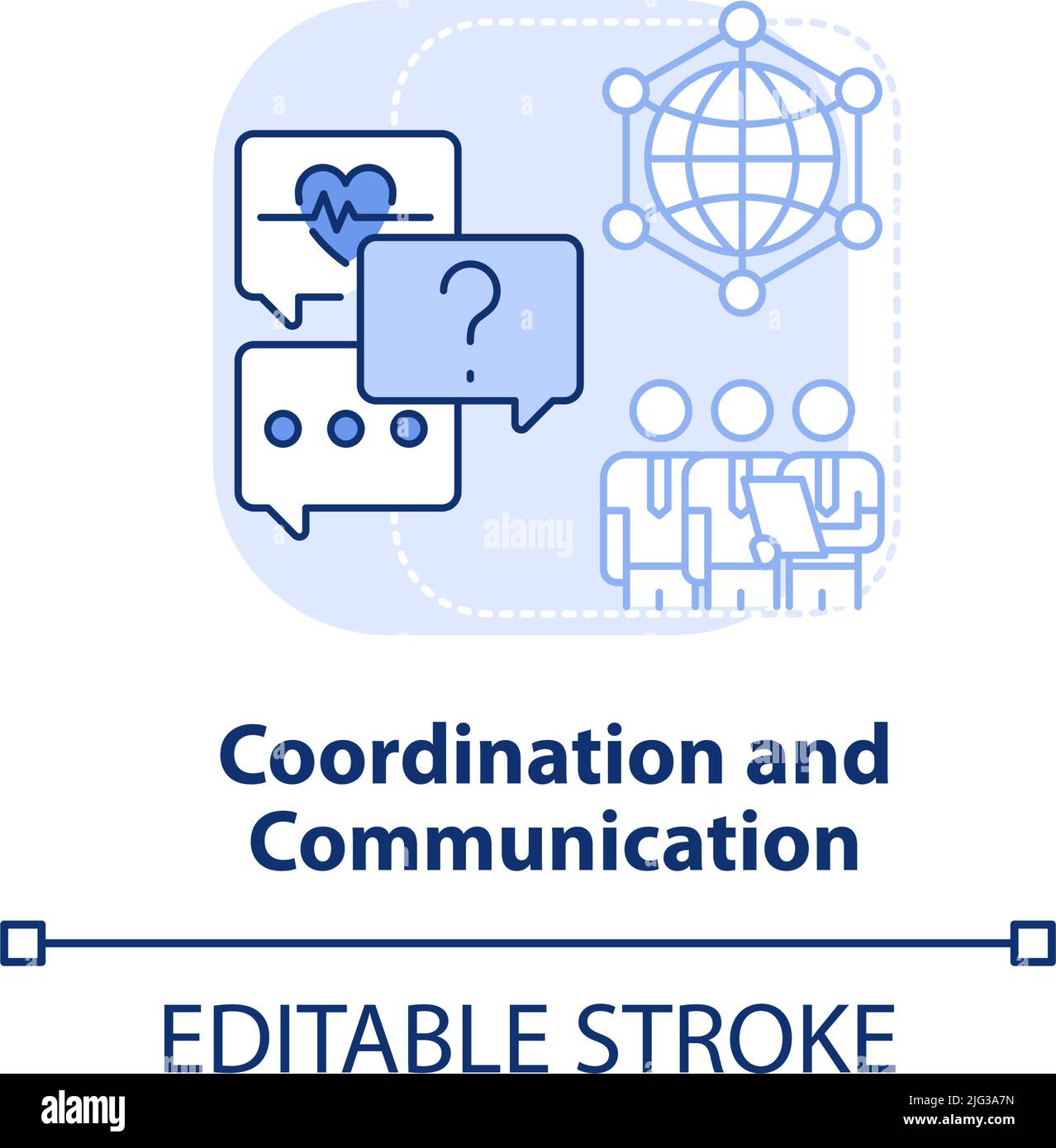 Coordination and communication light blue concept icon Stock Vector ...