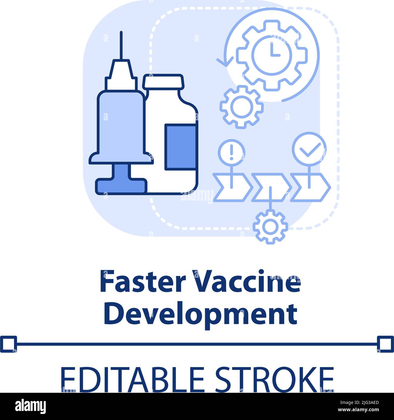 Faster vaccine development light blue concept icon Stock Vector Image ...