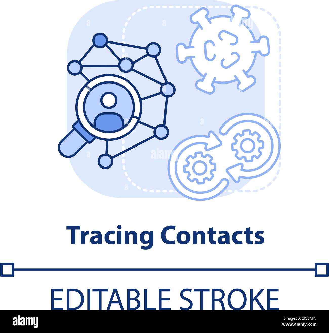 Tracing contacts light blue concept icon Stock Vector Image & Art - Alamy