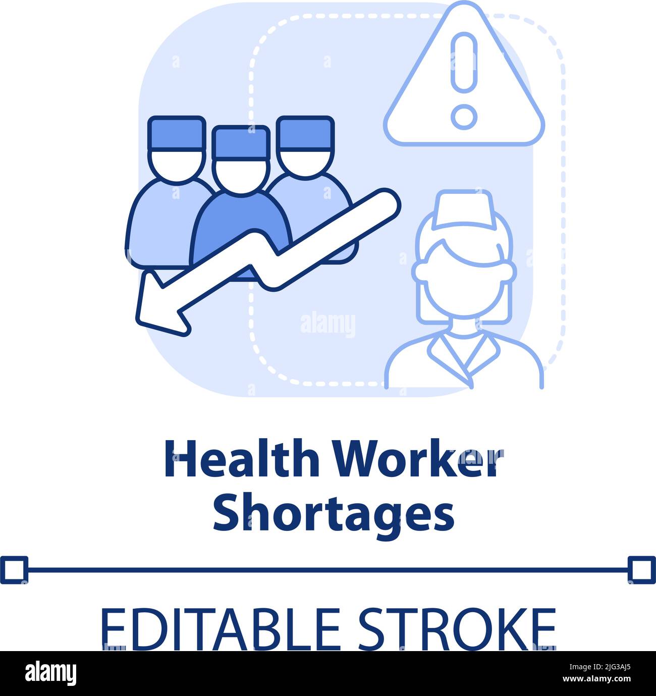 Health worker shortages light blue concept icon Stock Vector Image ...