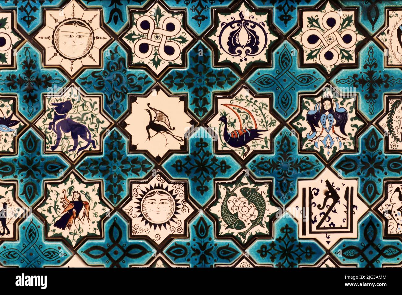 colorful ceramic tiles with mythological figure Stock Photo - Alamy