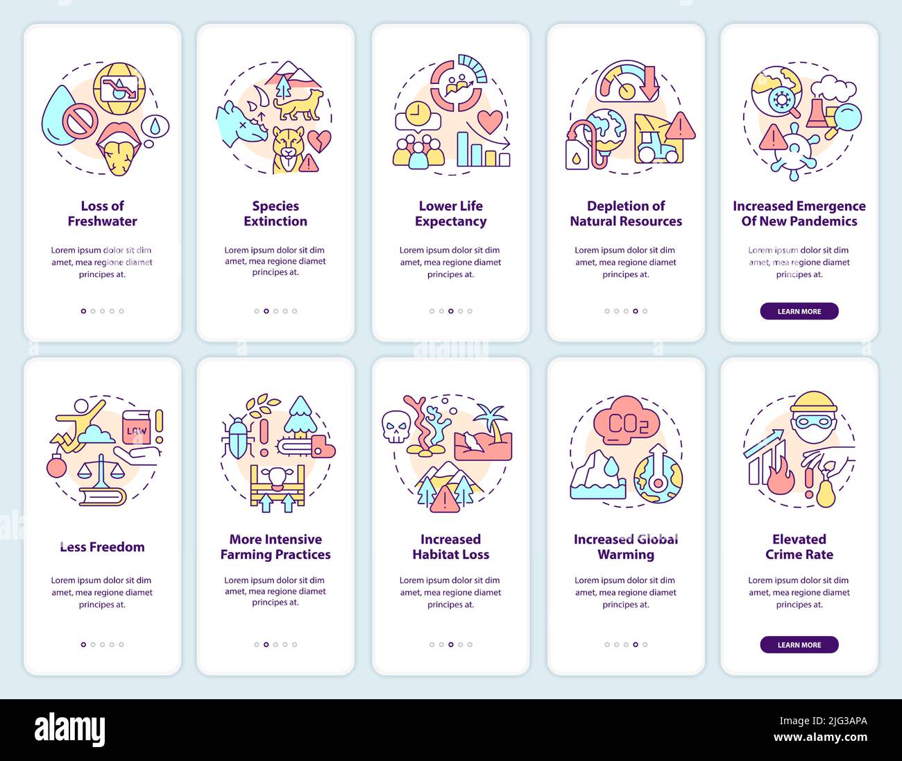 Overpopulation And Overcrowding Onboarding Mobile App Screen Set Stock Vector Image And Art Alamy