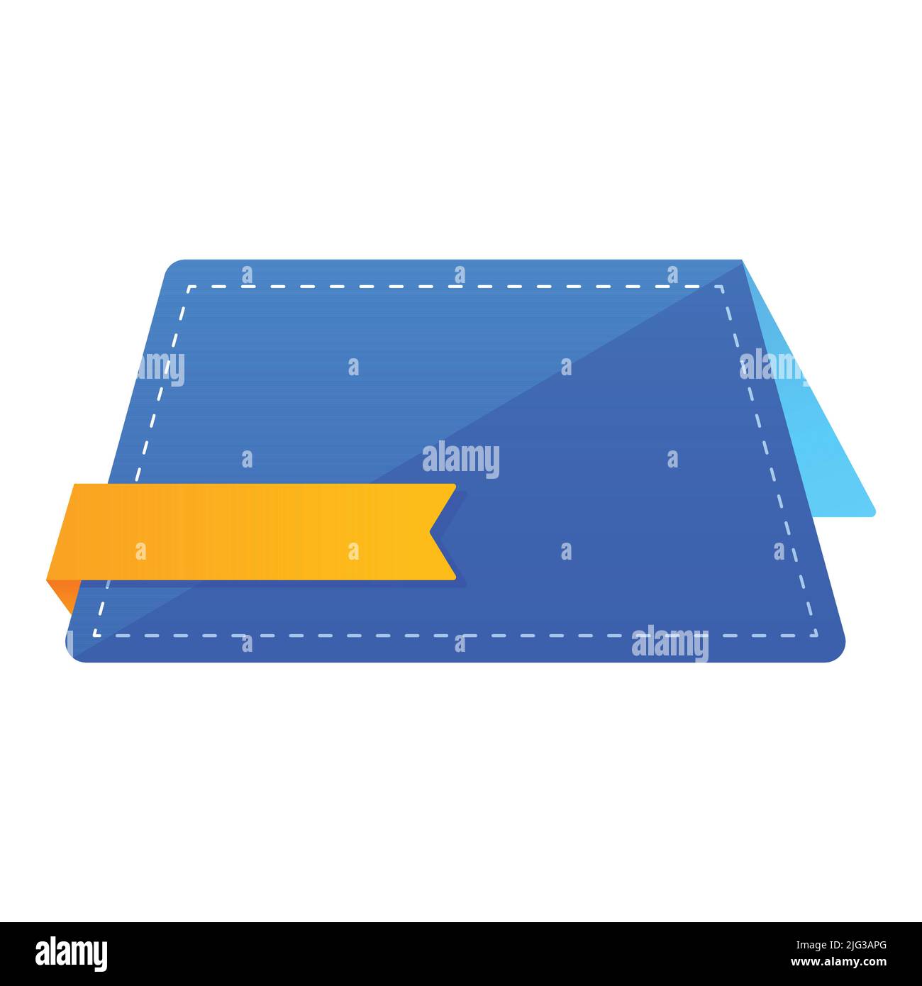 Blank Paper Label Or Tag, Template In Blue And Chrome Yellow Color ...