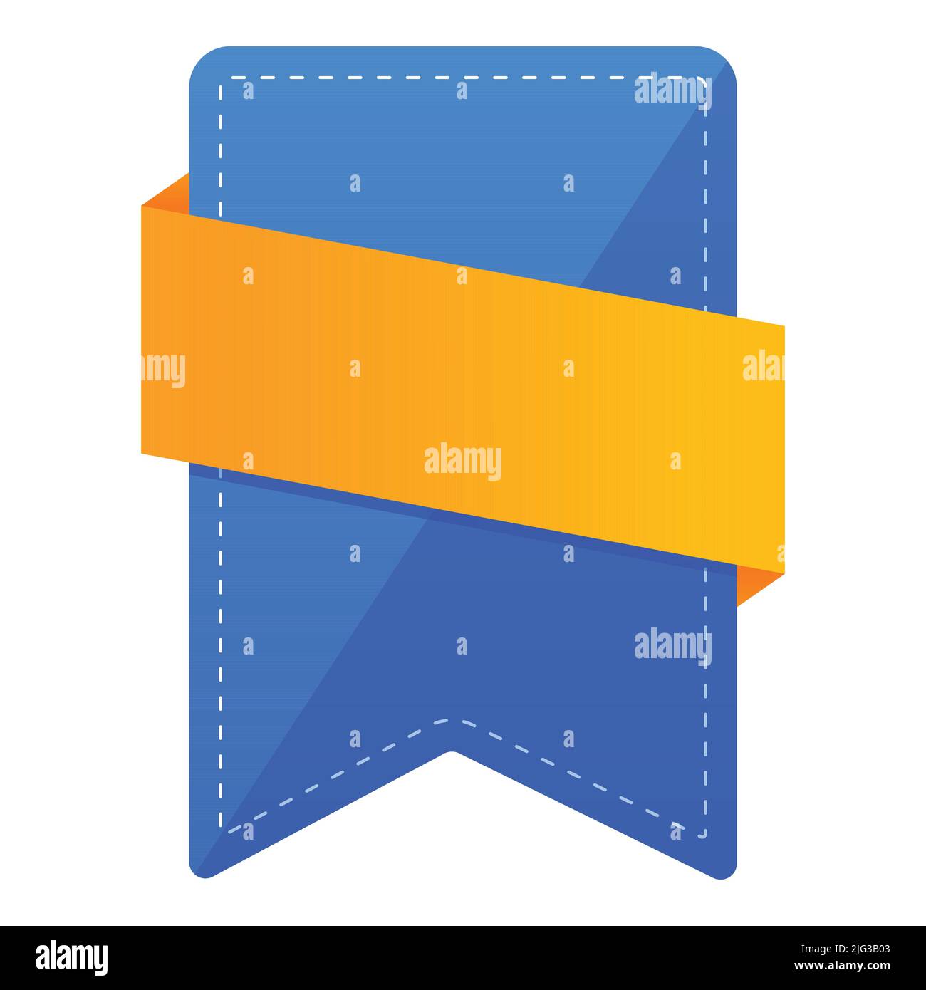 Paper Label Or Bookmark Element In Blue And Chrome Yellow Color Stock ...