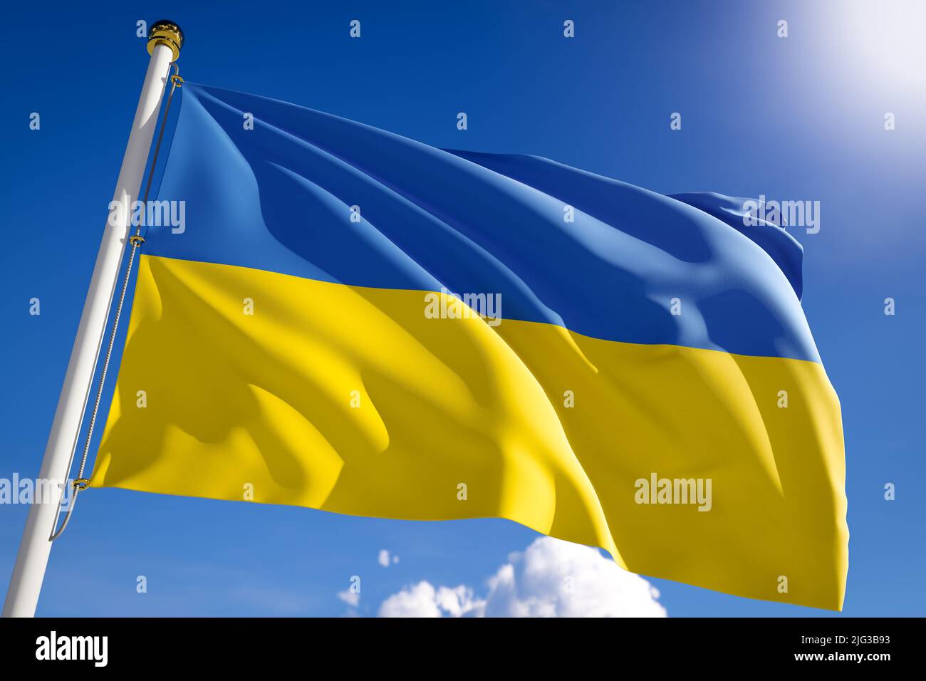 Flying ukrainian flag sun hi-res stock photography and images - Alamy