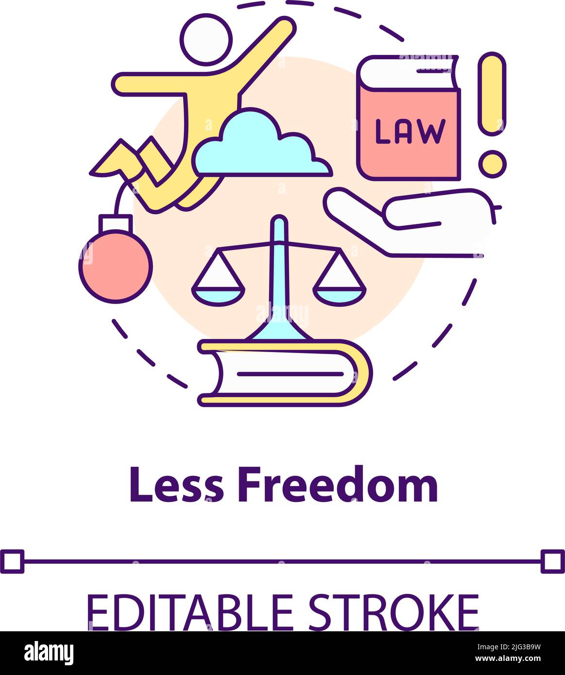 Less freedom concept icon Stock Vector Image & Art - Alamy