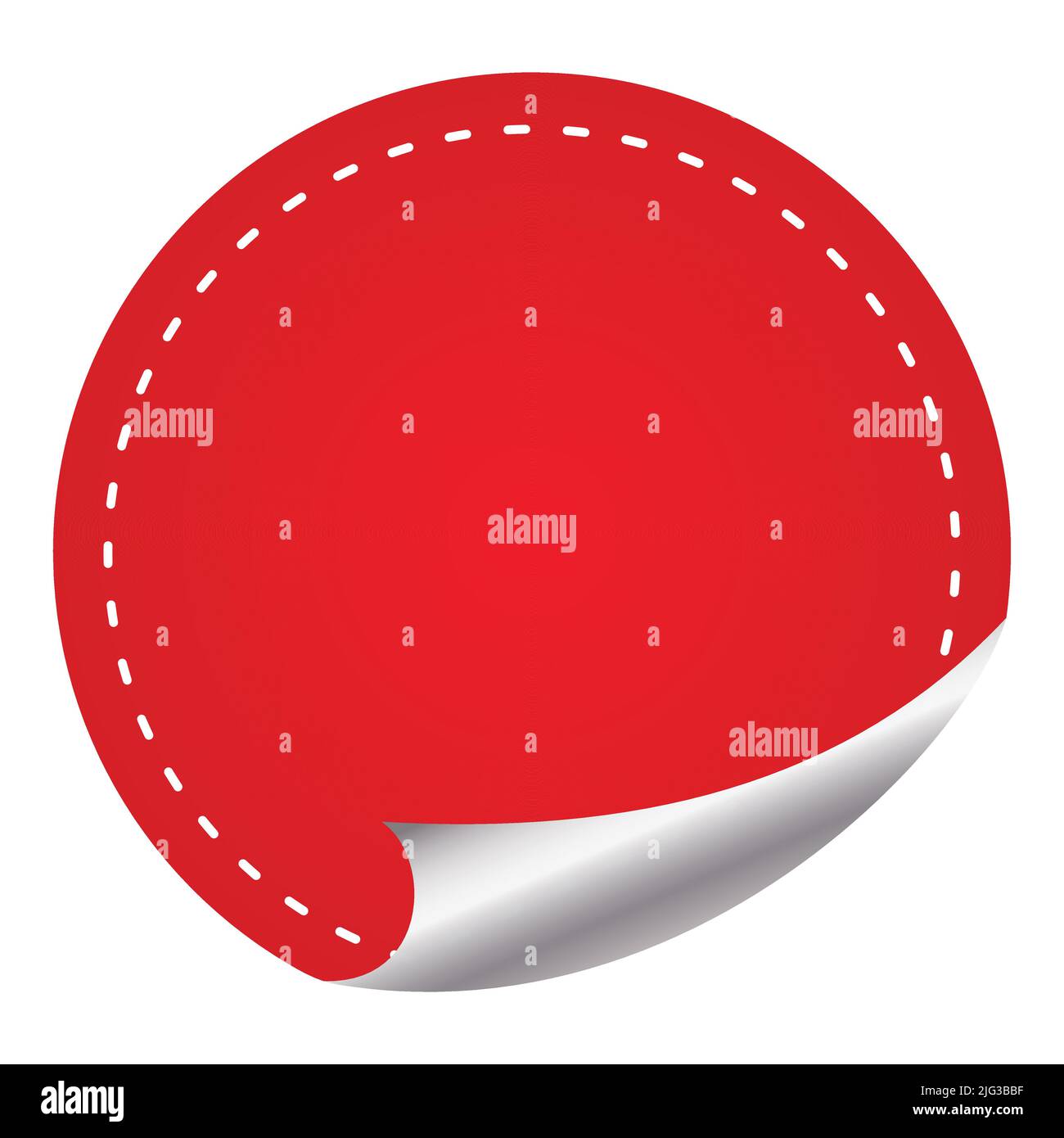 Red Empty Round Curl Label Or Tag On White Background Stock Vector ...
