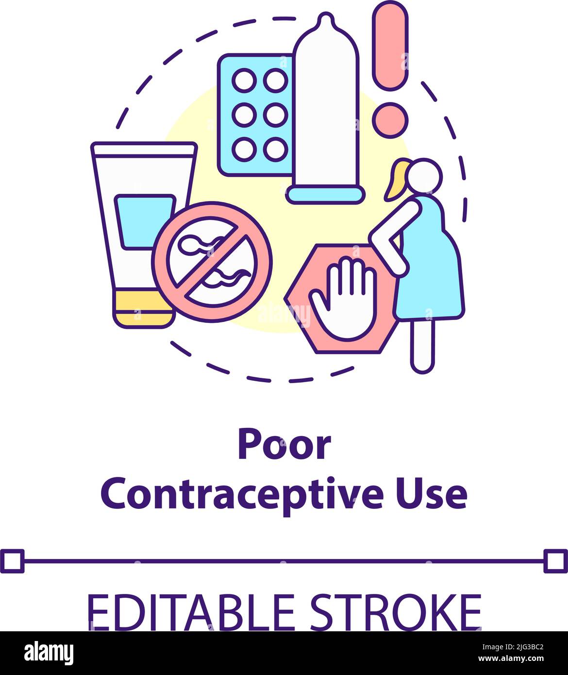 Poor contraceptive use concept icon Stock Vector Image & Art - Alamy
