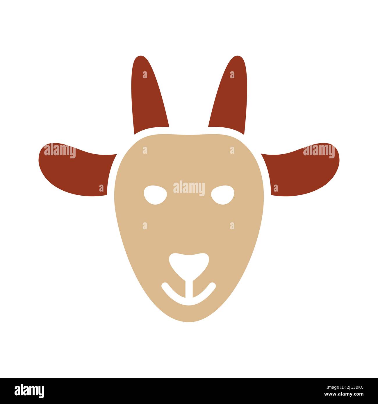 Goat glyph icon. Farm animal vector illustration. Agriculture sign ...