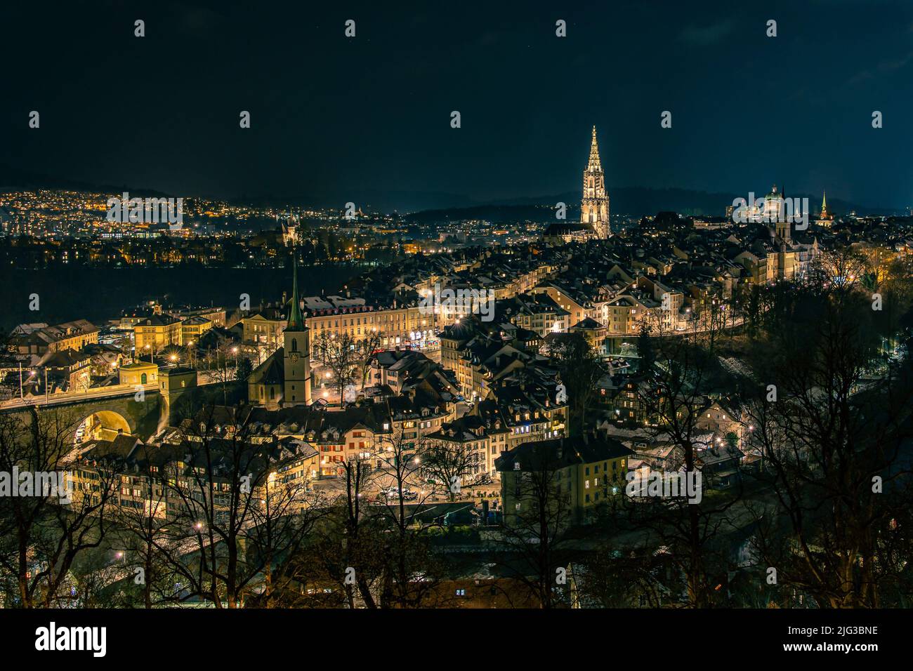 Cityscape of Bern, Switzerland in blue times (night Stock Photo - Alamy