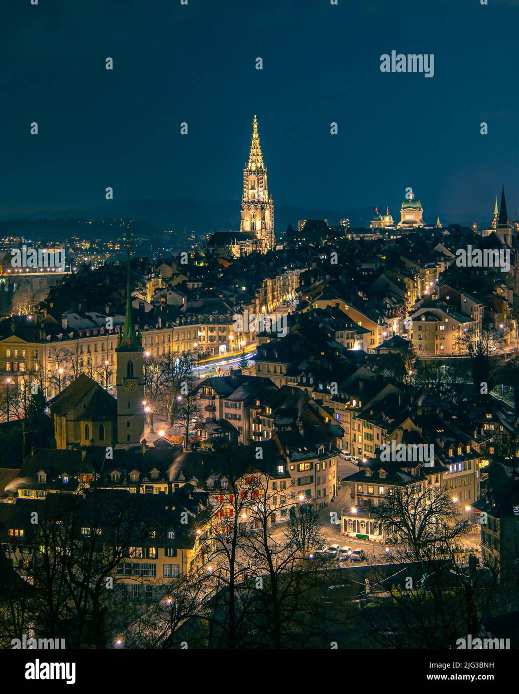 Cityscape of Bern, Switzerland in blue times (night Stock Photo - Alamy