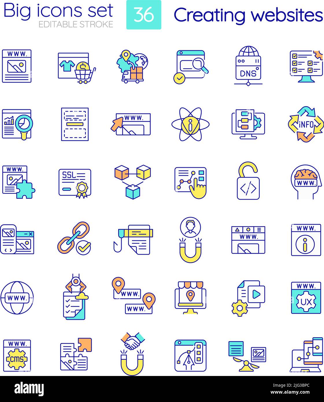 Creating website RGB color icons set Stock Vector Image & Art - Alamy