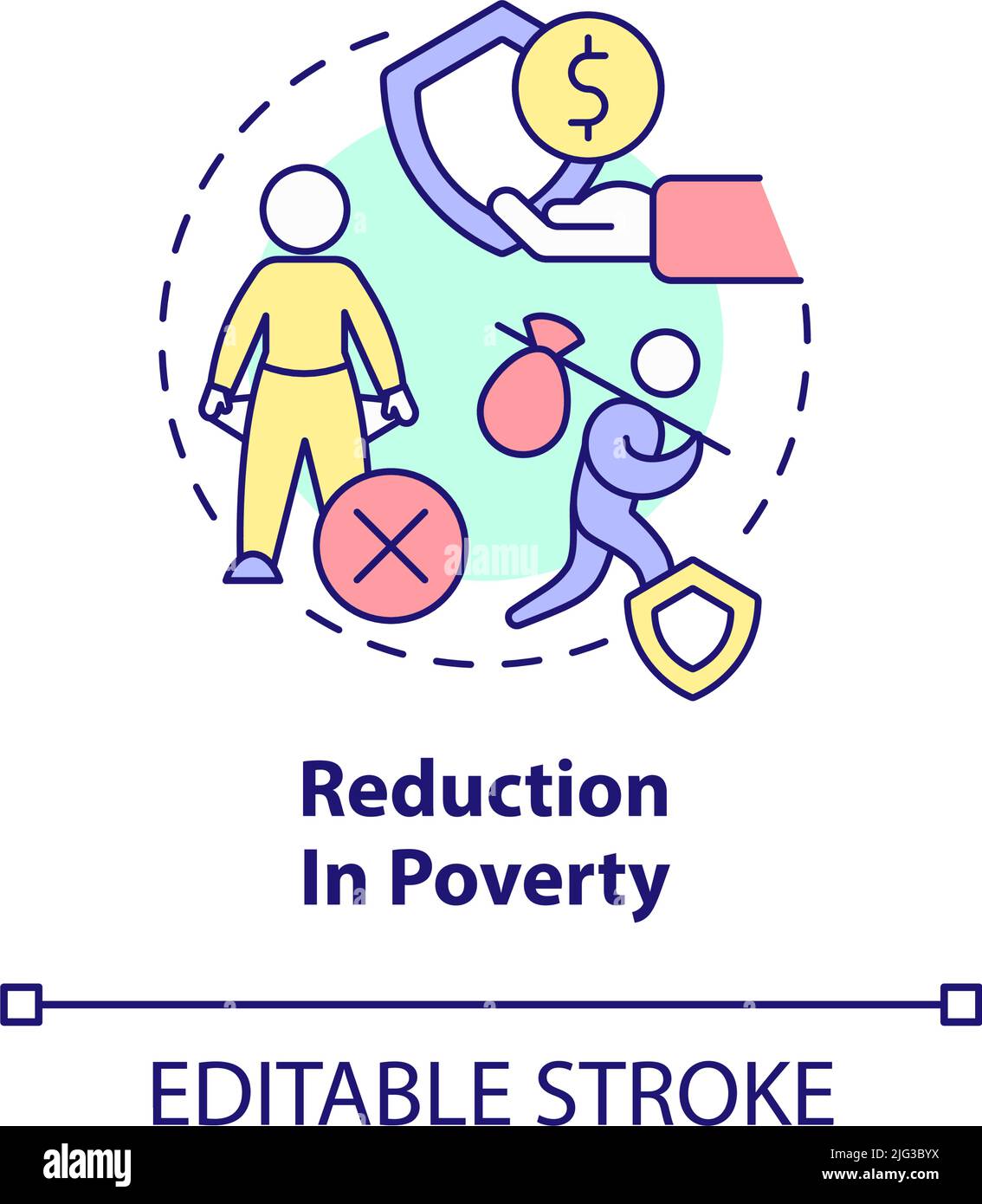 Reduction in poverty concept icon Stock Vector Image & Art - Alamy