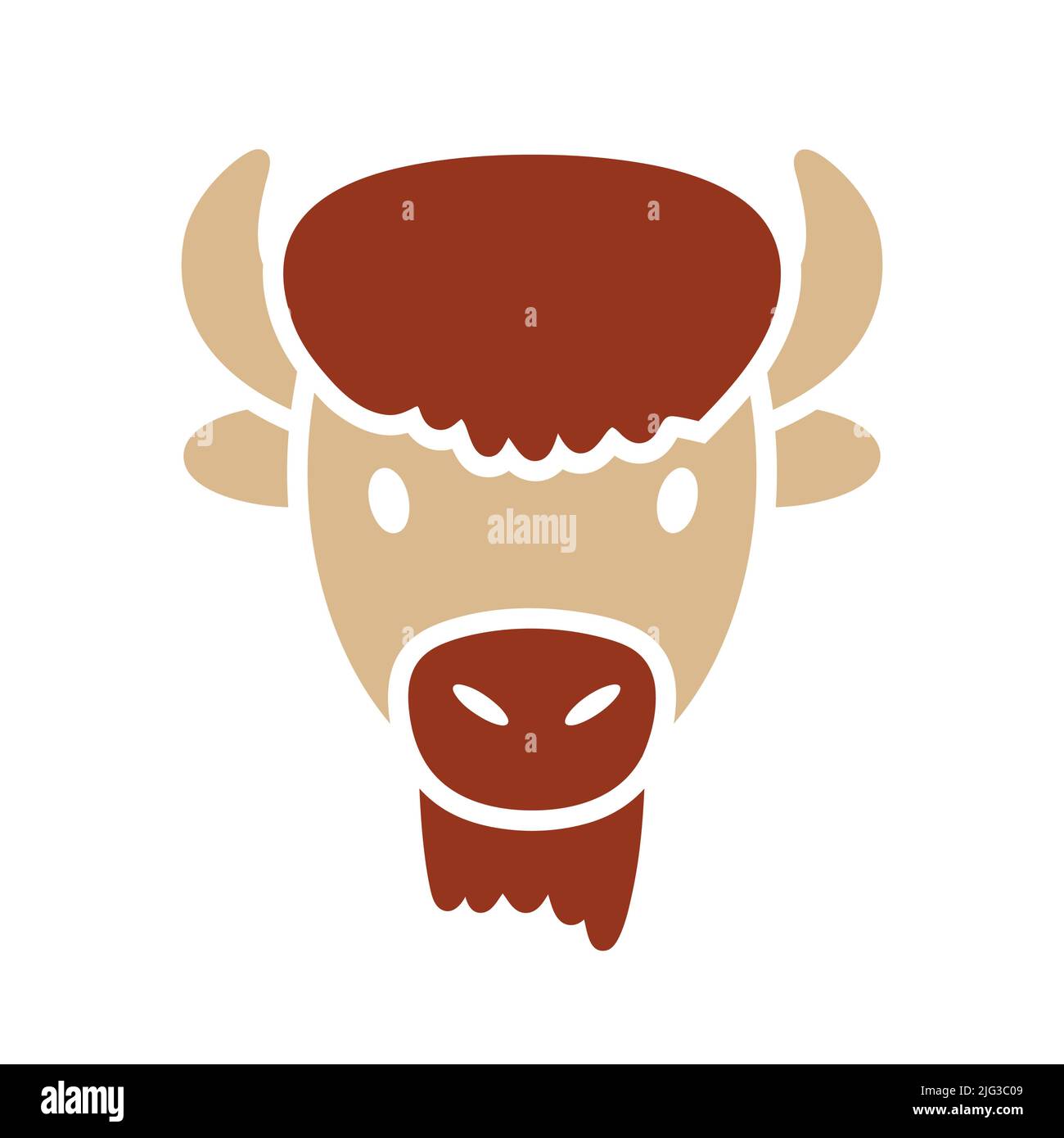 Bison buffalo ox glyph icon. Animal head vector. Agriculture sign ...