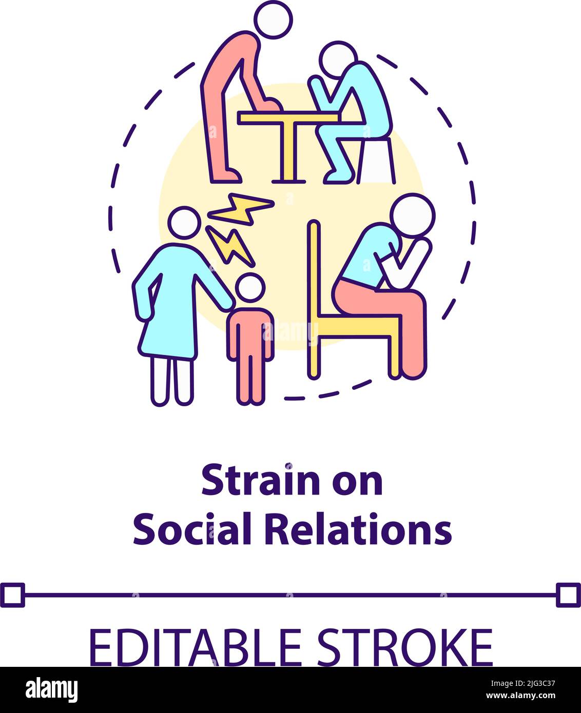 Strain on social relations concept icon Stock Vector Image & Art - Alamy