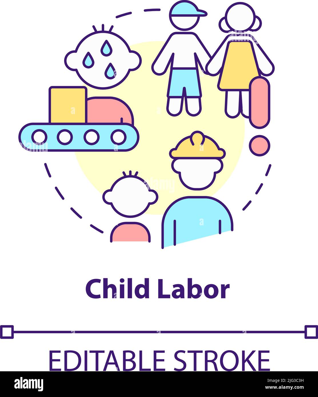Child labour concept icon Stock Vector Image & Art - Alamy