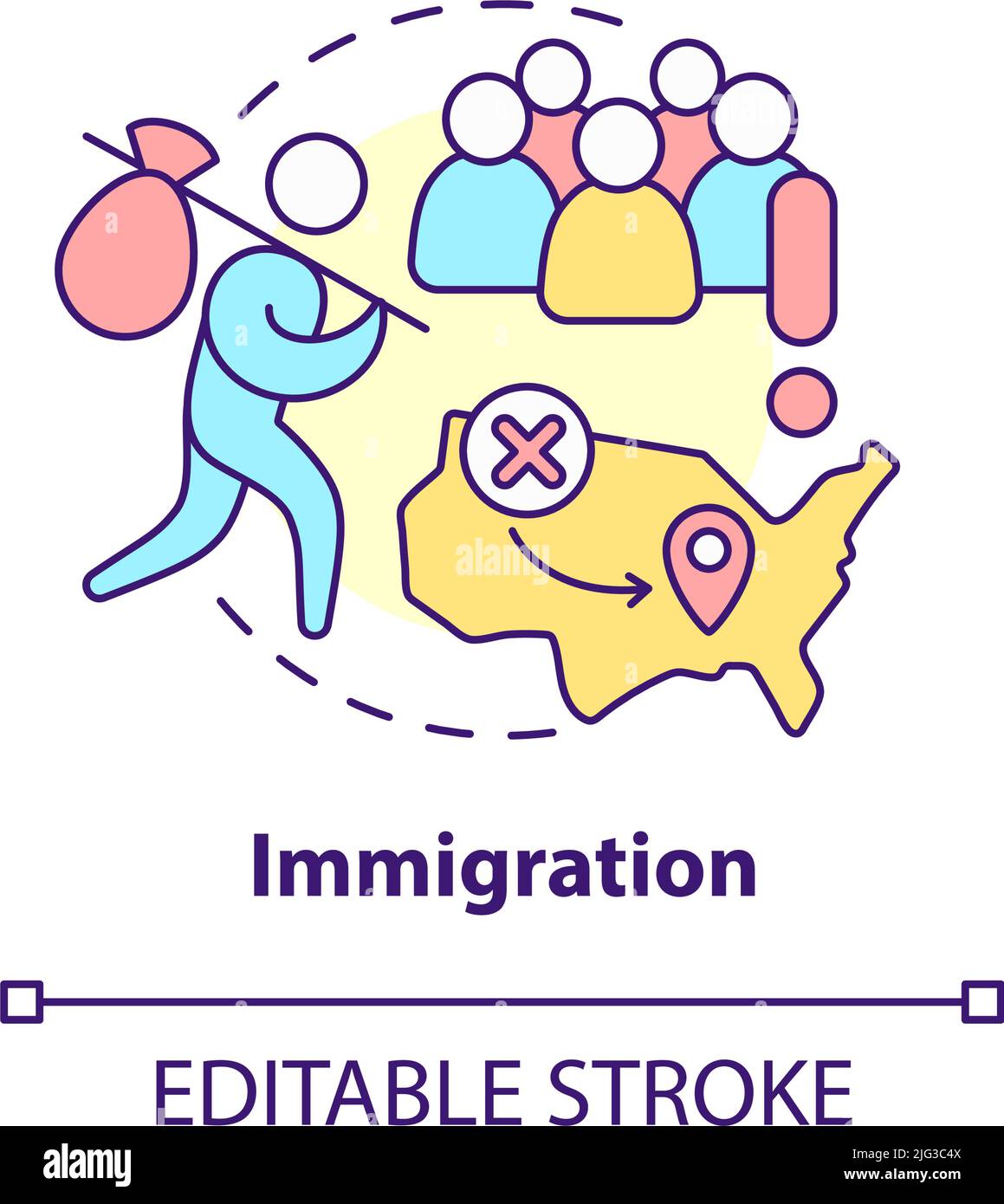 Immigration concept icon Stock Vector Image & Art - Alamy