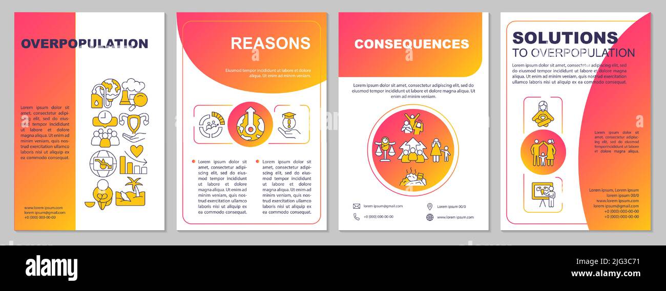 Overpopulation Red Gradient Brochure Template Stock Vector Image And Art Alamy