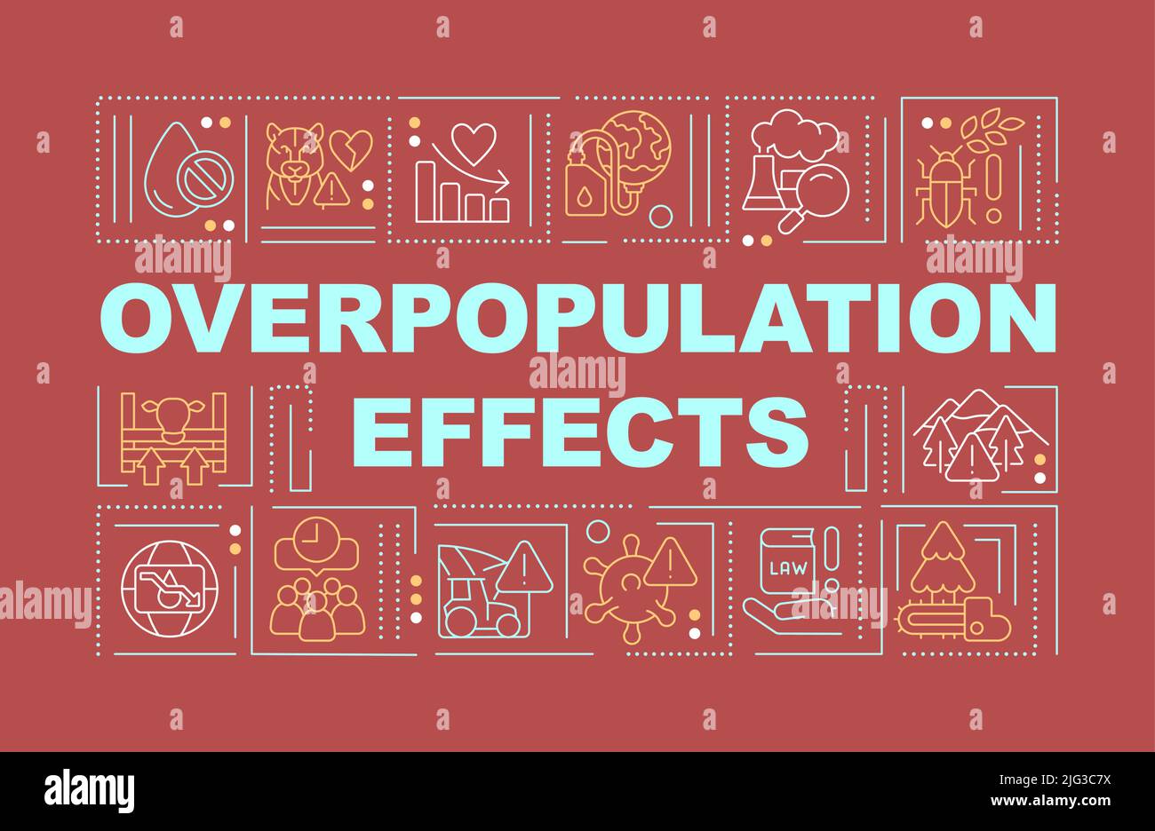 Overpopulation effects word concepts red banner Stock Vector Image ...