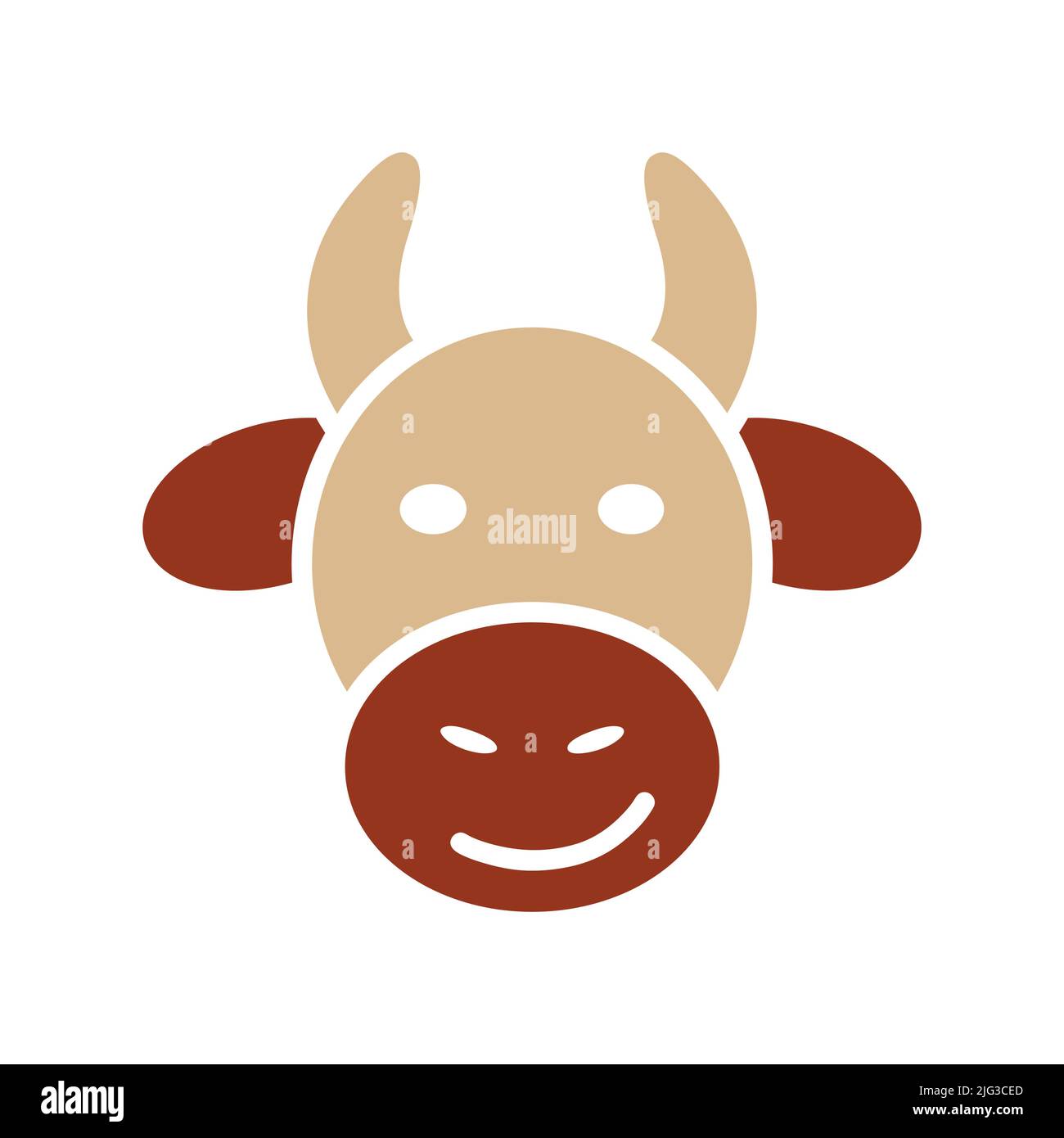 Cow glyph icon. Farm animal vector illustration. Agriculture sign ...