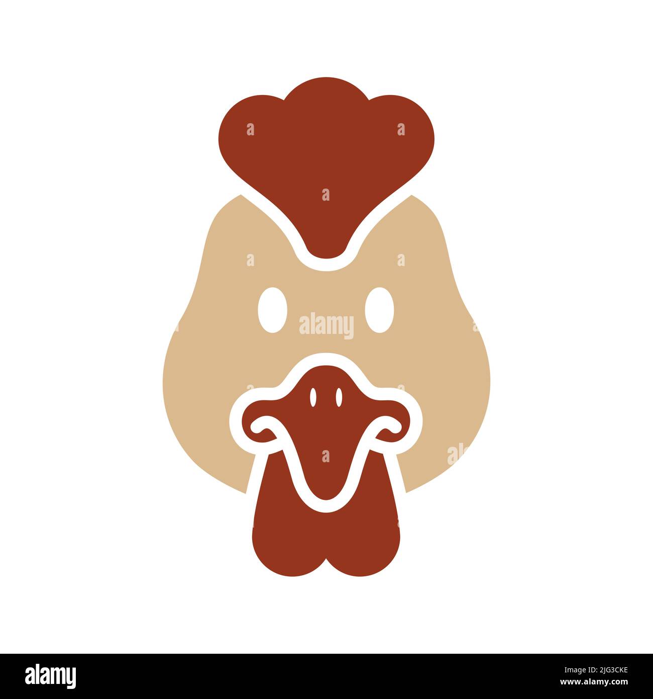 Chicken glyph icon. Animal head vector illustration. Agriculture sign ...