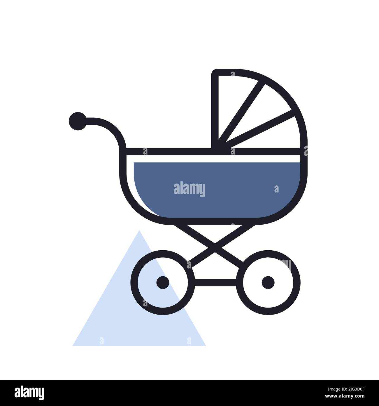 Stroller baby, carriage vector isolated icon. Graph symbol for children ...