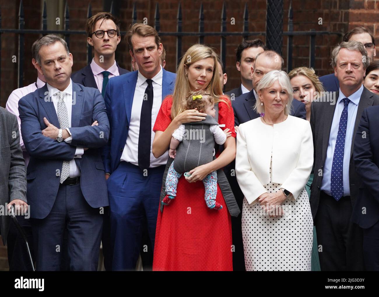 Minister without portfolio in the Cabinet Office Nigel Adams (left ...